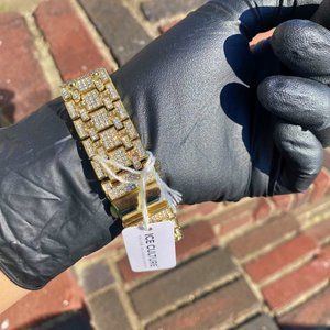 Accessories | Iced Bling Out Mens Luxury White Gold Plated Arabic Dial ...